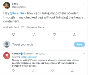 Can You Bring Protein Powder on a Plane? TSA Rules